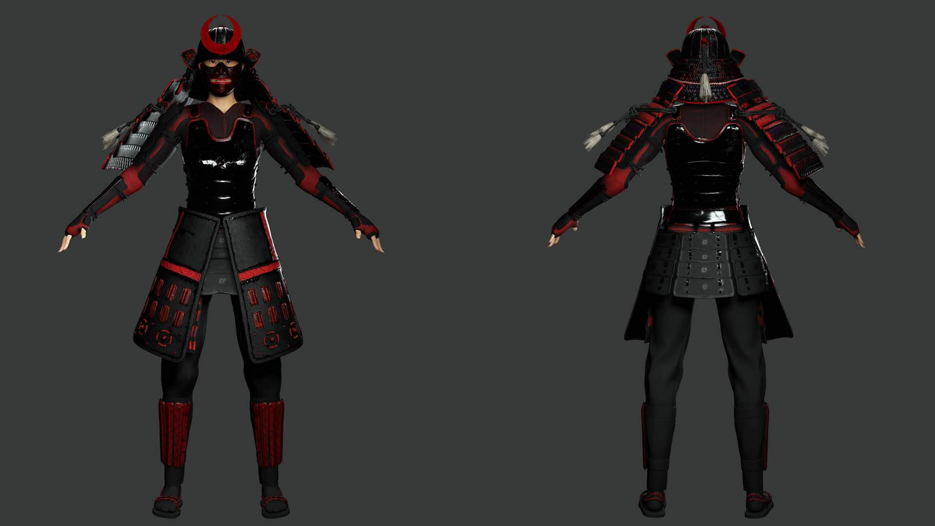 Samurai Female - 3D Model by khaloui