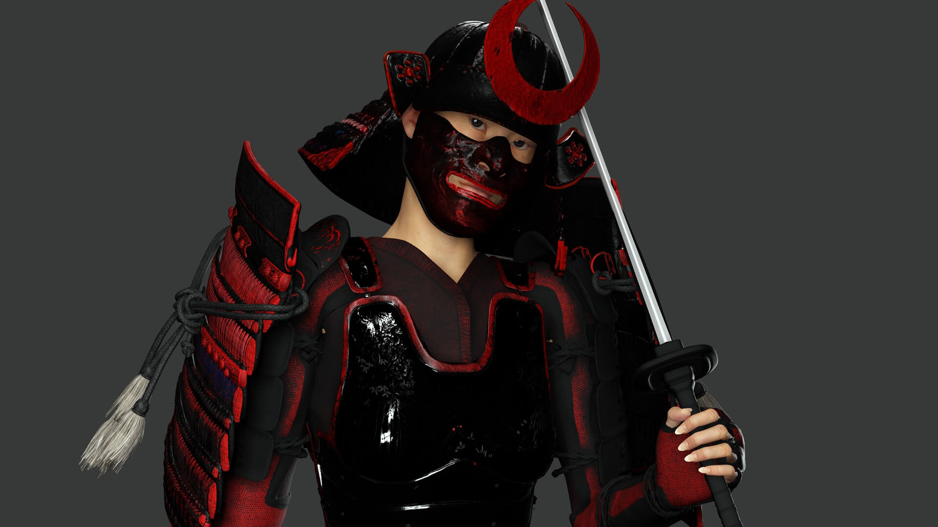 Samurai Female - 3D Model by khaloui