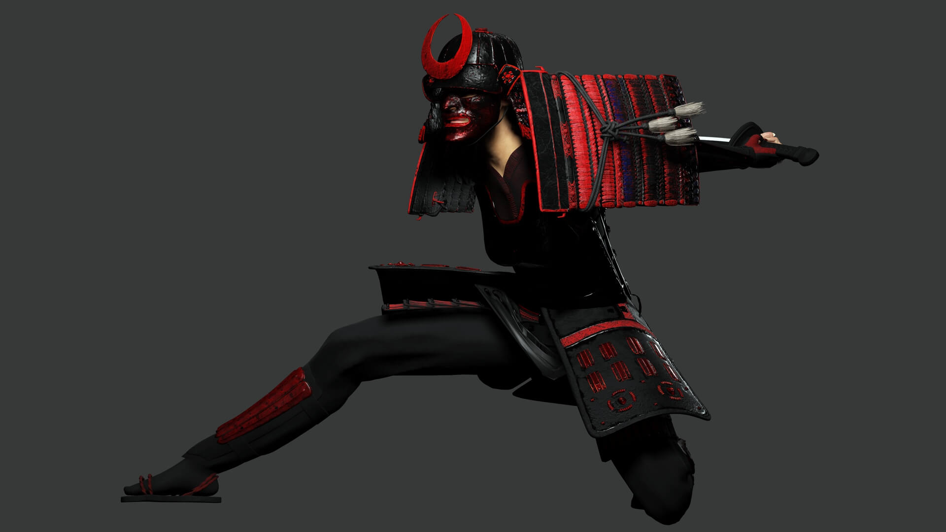 Samurai Female - 3D Model by khaloui
