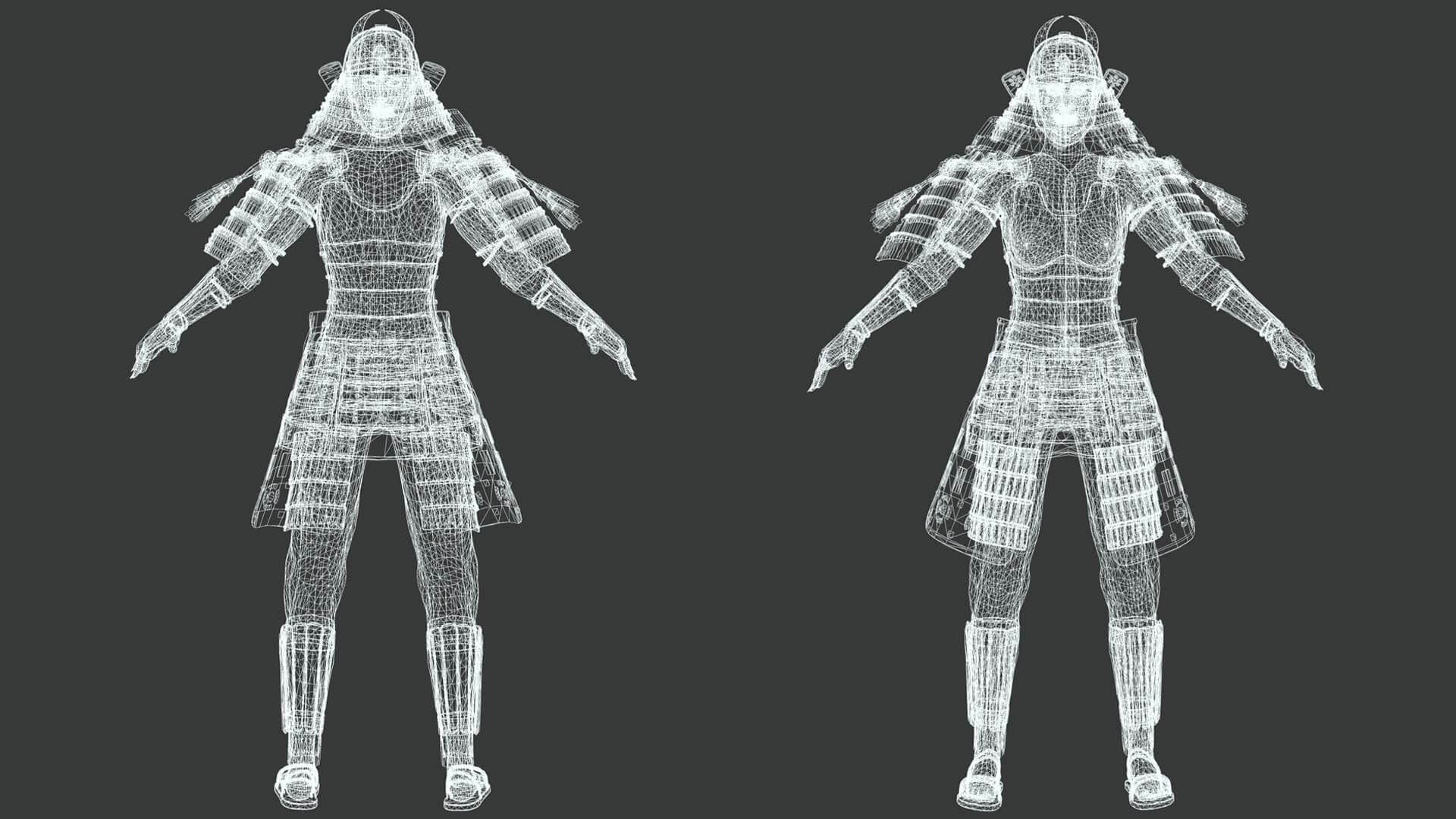 Samurai Female - 3D Model by khaloui