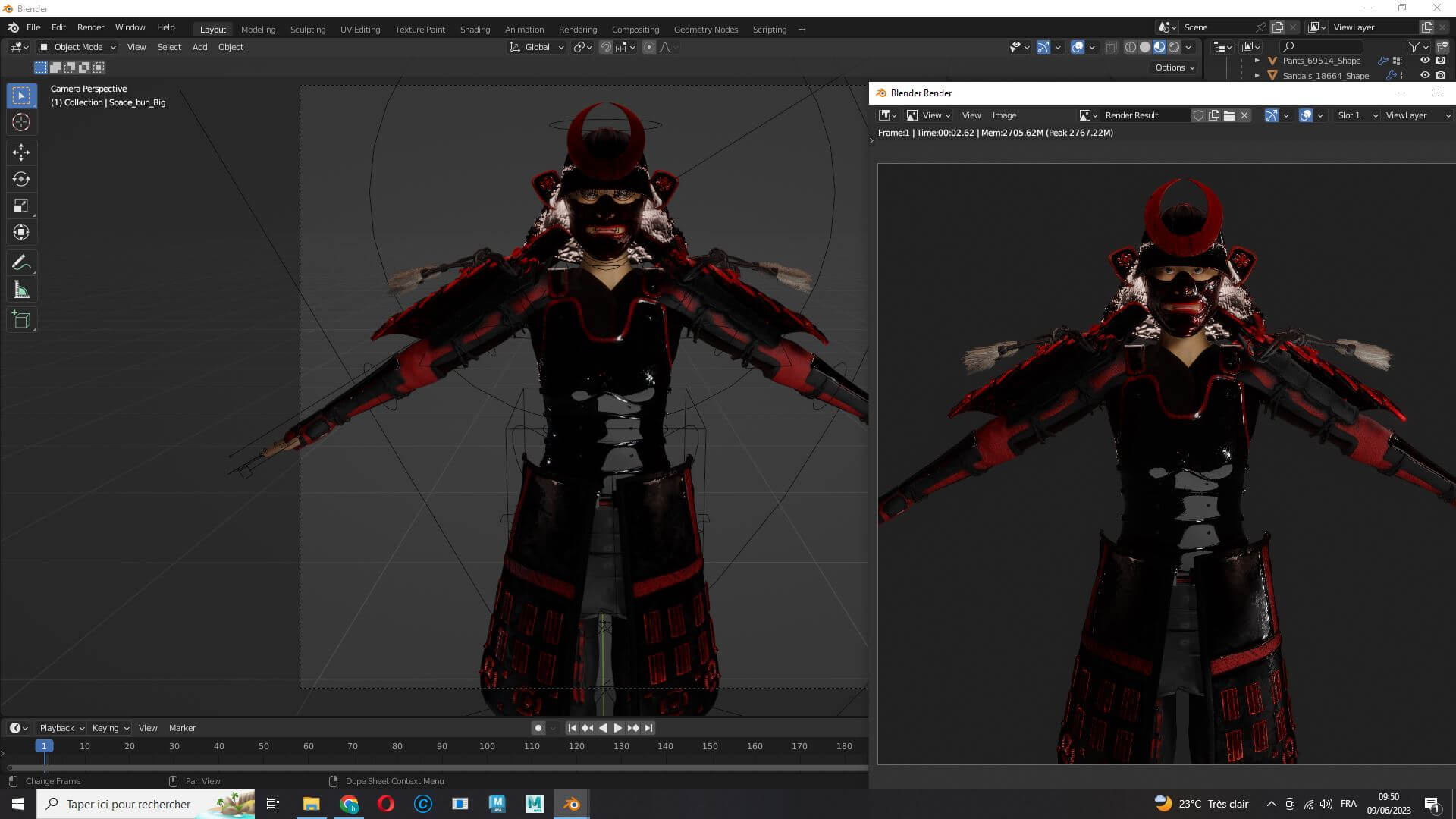 Samurai Female - 3D Model by khaloui