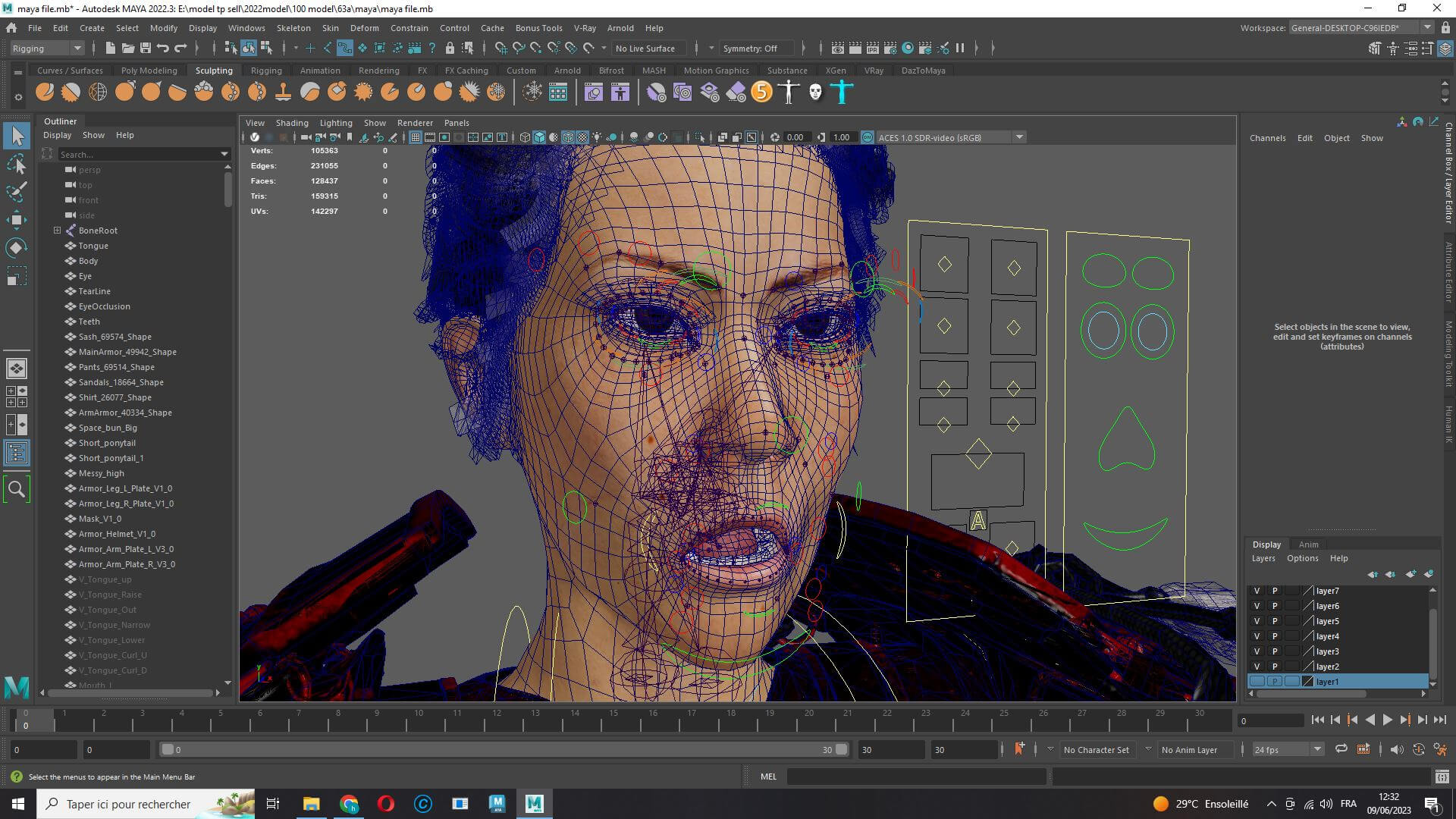 Samurai Female - 3D Model by khaloui