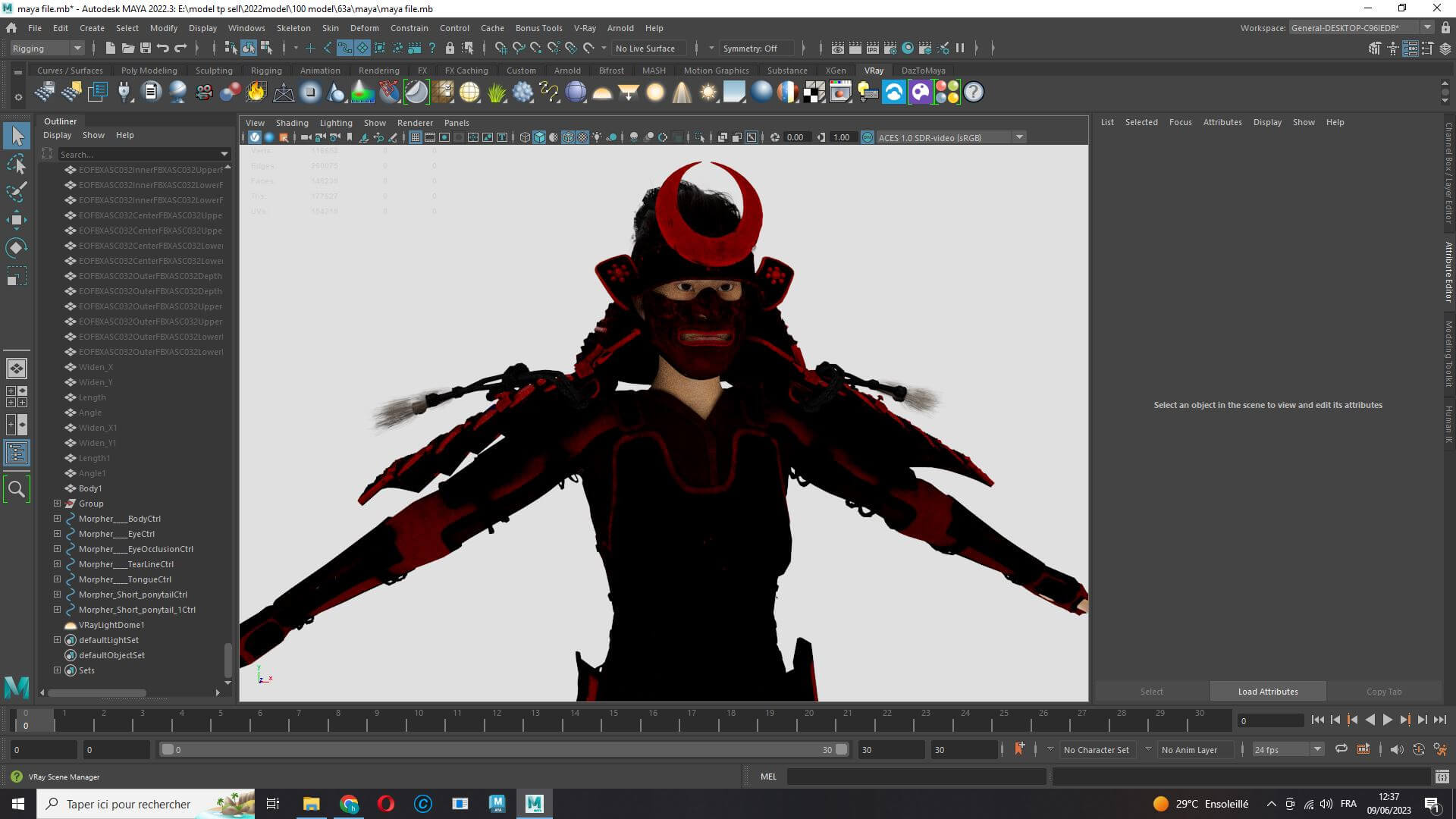 Samurai Female - 3D Model by khaloui