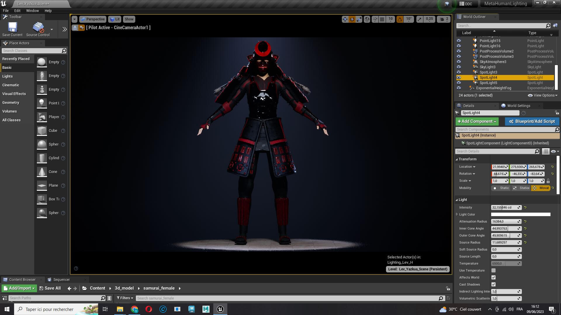 Samurai Female - 3D Model by khaloui