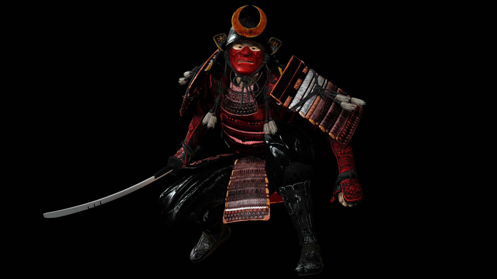 Samurai Male - 3D Model by khaloui