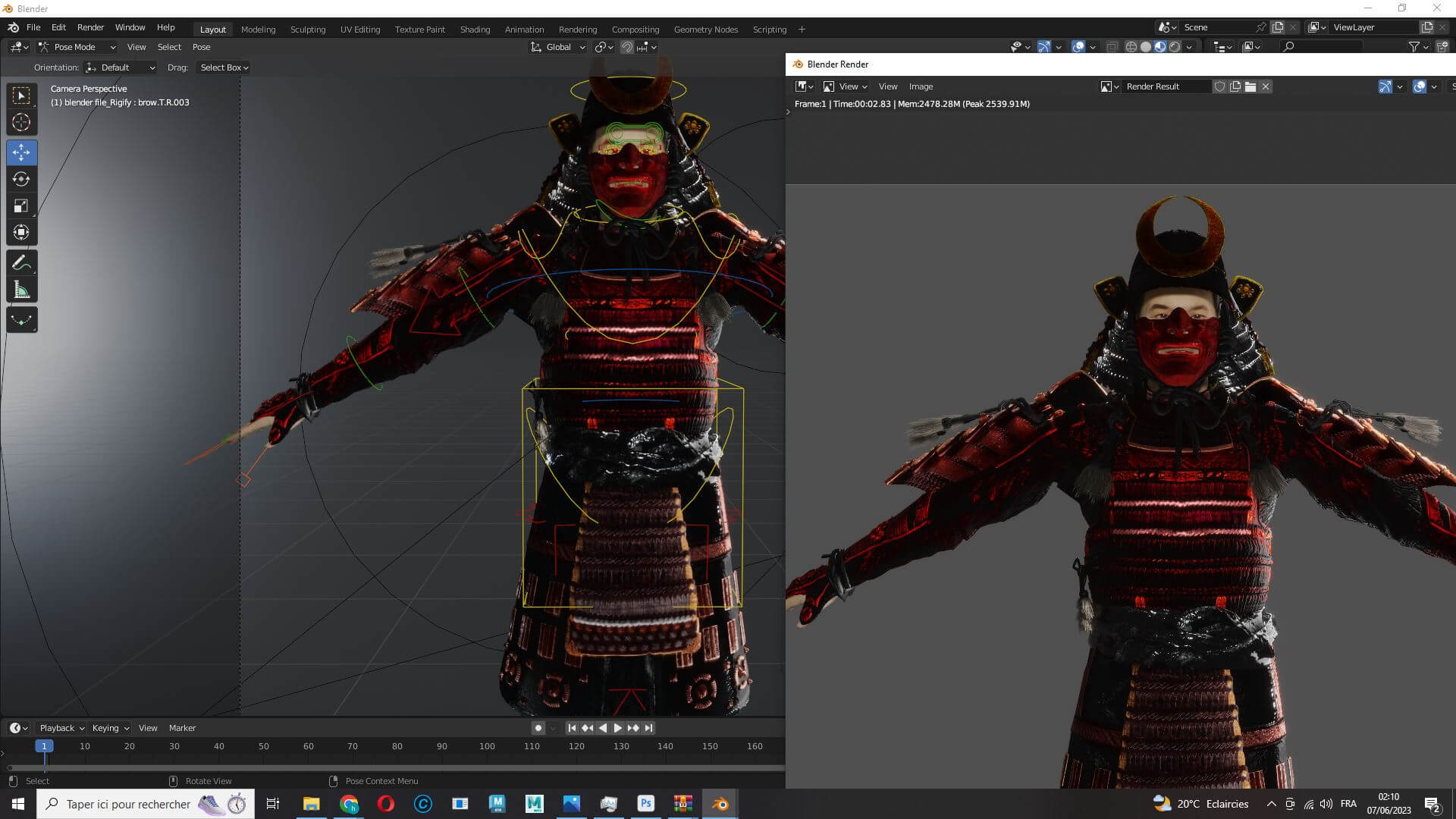 Samurai Male - 3D Model by khaloui