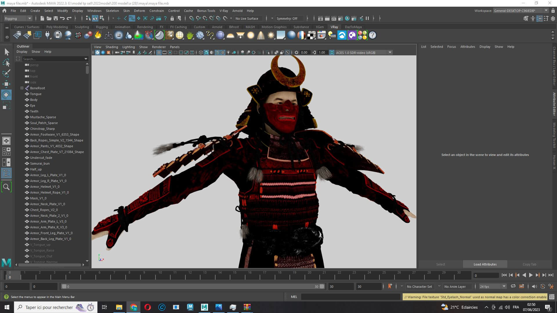 Samurai Male - 3D Model by khaloui