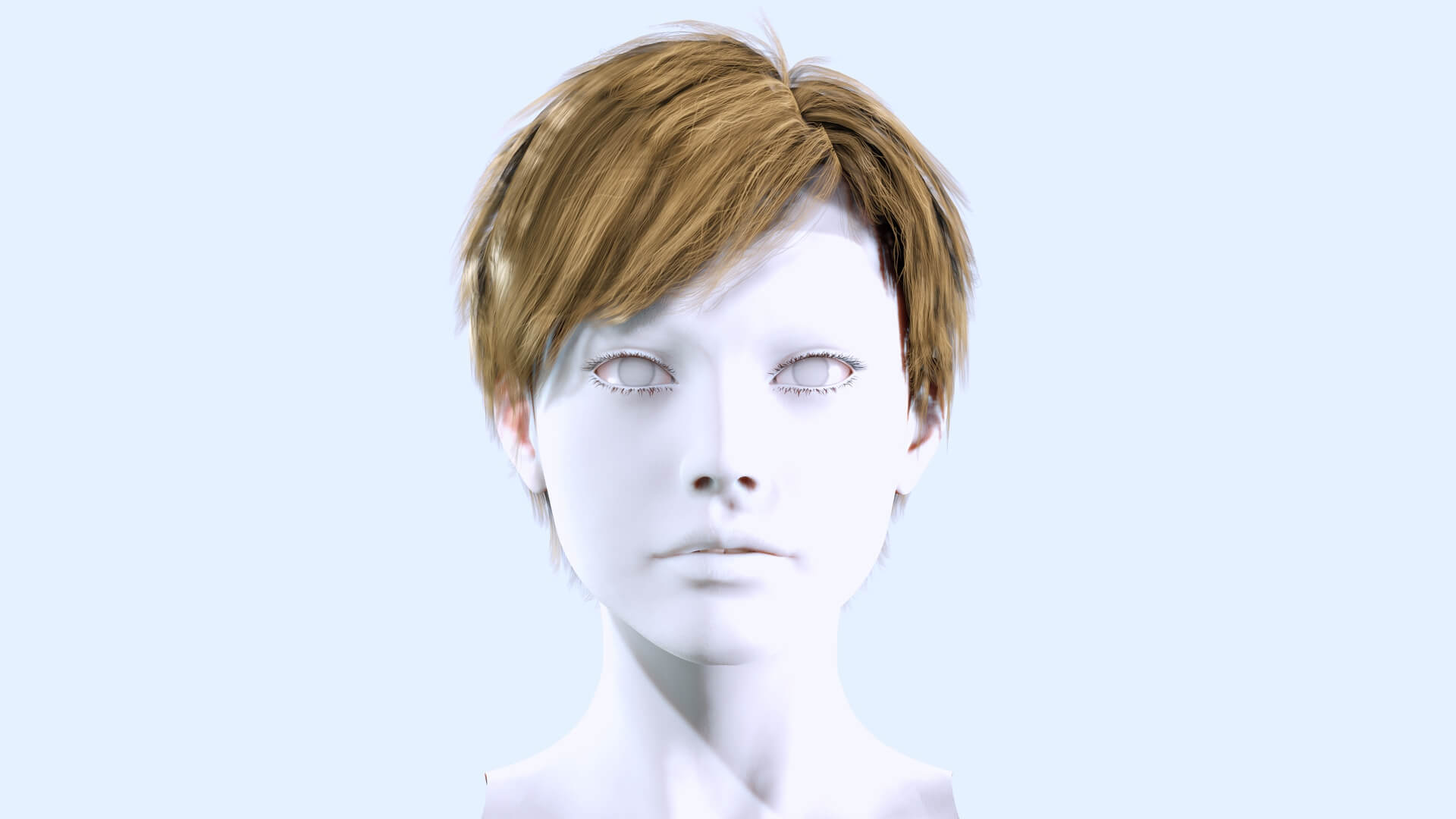 Realistic Short Female Hair Pixie - 3D Model by khaloui