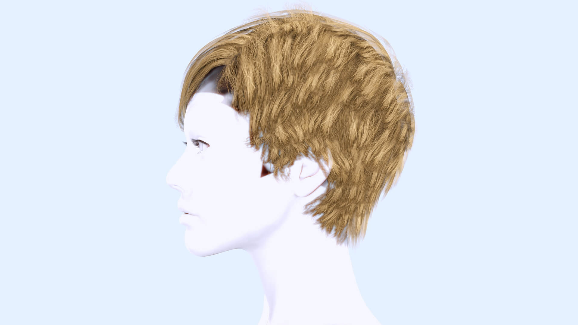 Realistic Short Female Hair Pixie - 3D Model by khaloui