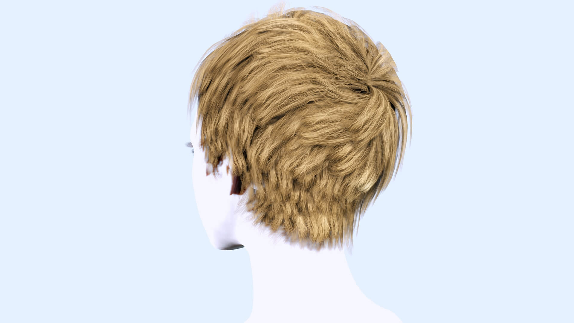 Realistic Short Female Hair Pixie - 3D Model by khaloui