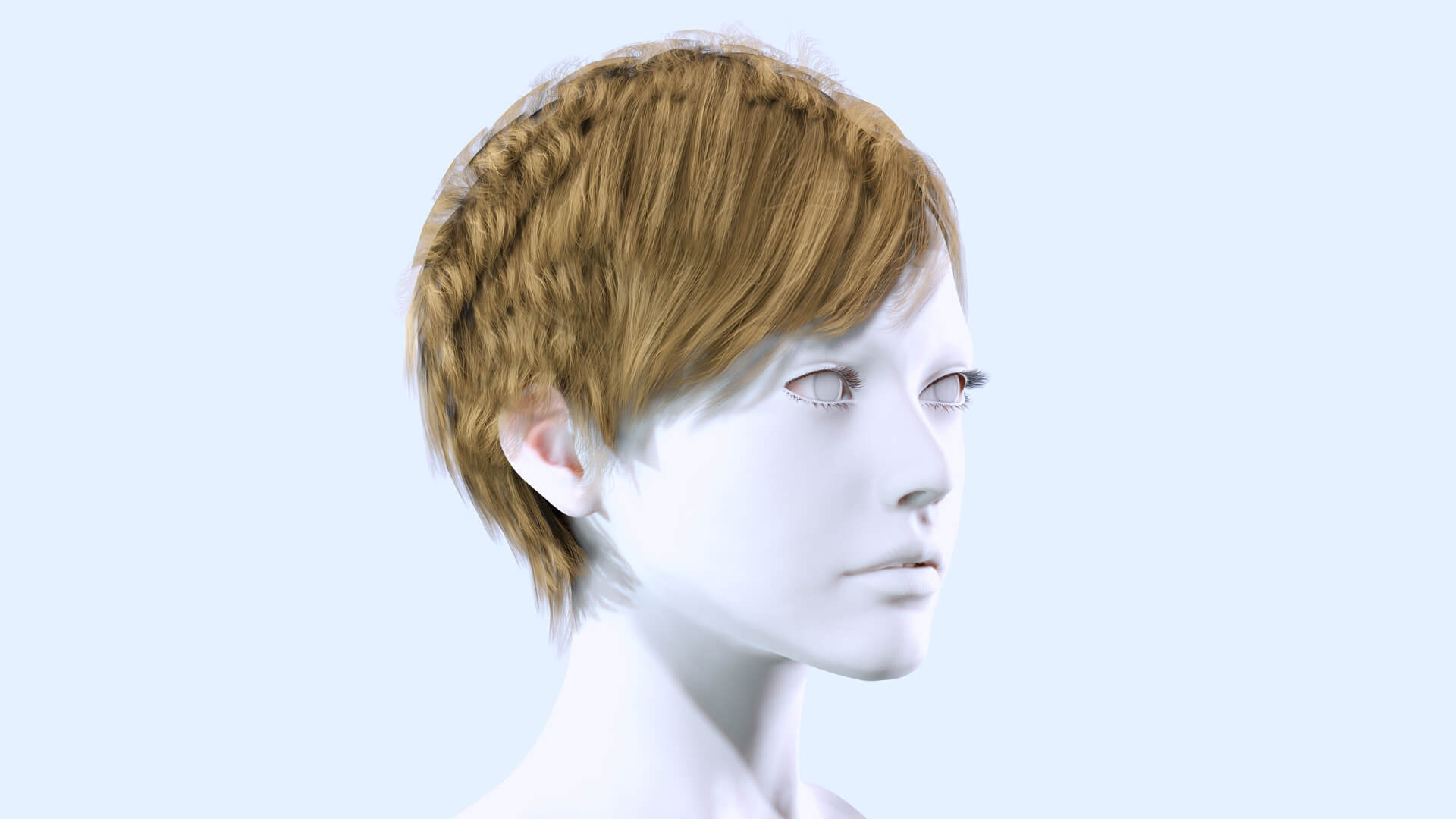 Realistic Short Female Hair Pixie - 3D Model by khaloui