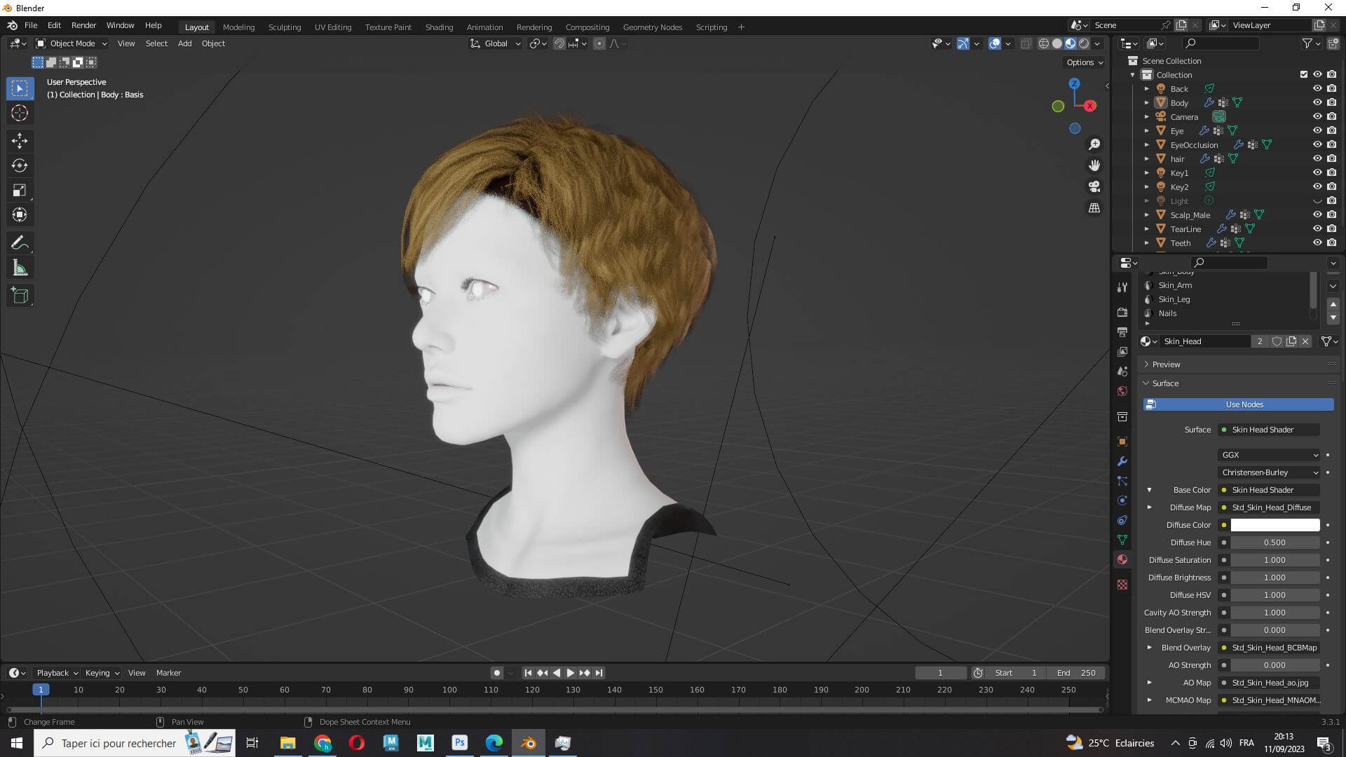 Realistic Short Female Hair Pixie - 3D Model by khaloui
