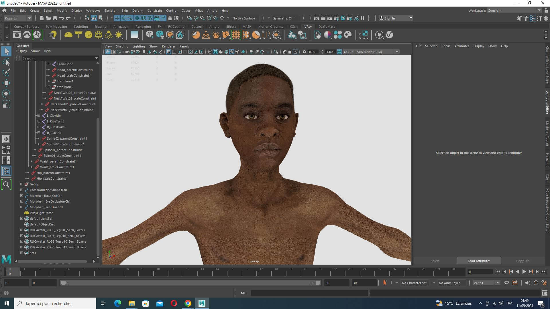 Realistic Skinny African - 3D Model by khaloui