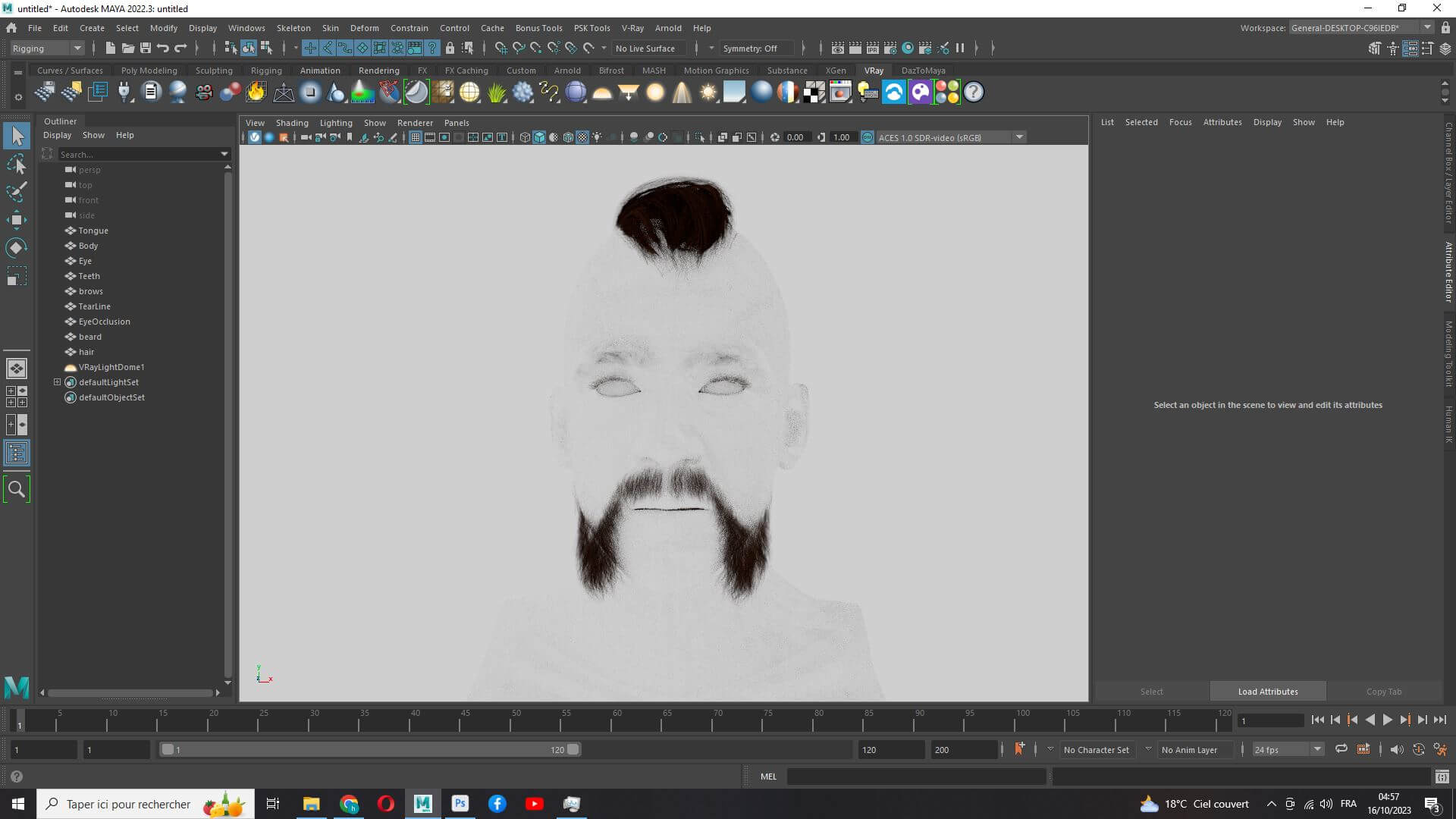 Realistic Viking Male Hair Style - Gunslinger Beard 3D Model by khaloui