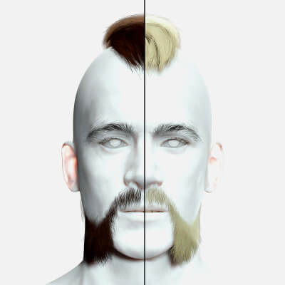 Realistic Viking Male Hair Style - Gunslinger Beard 3D Model by khaloui