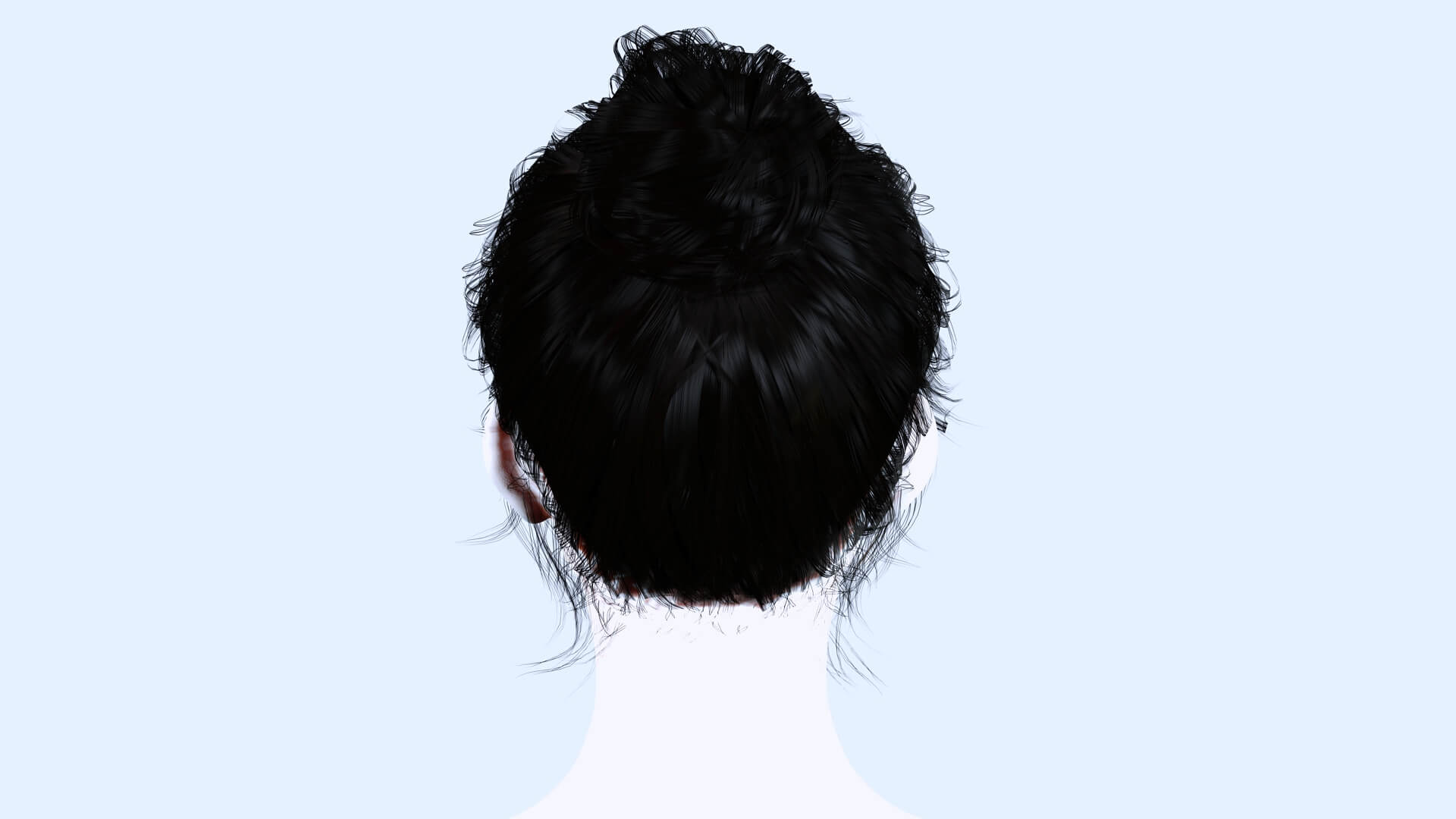 Realistic Women Bun Hairstyle - 3D Model by khaloui