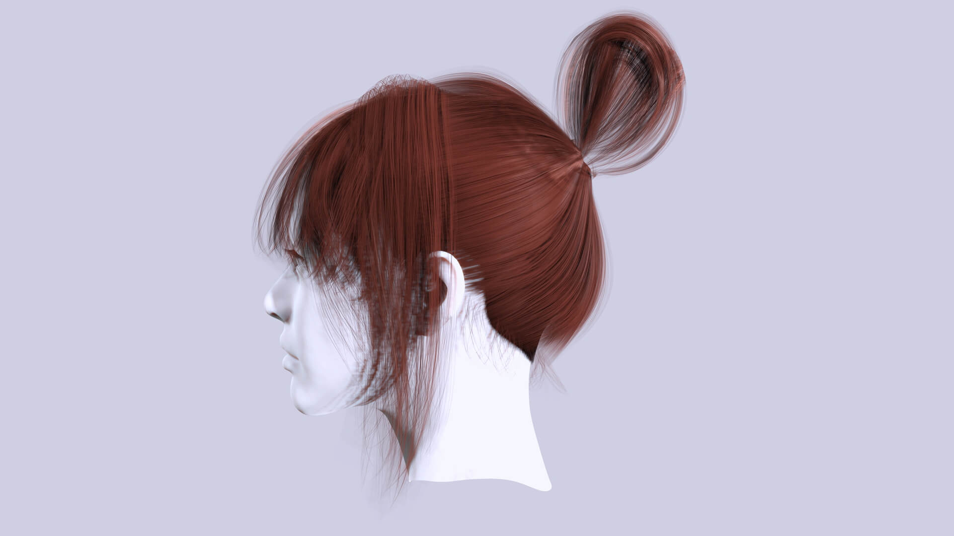 Realistic Women Hairstyle -Bun 3D Model by khaloui