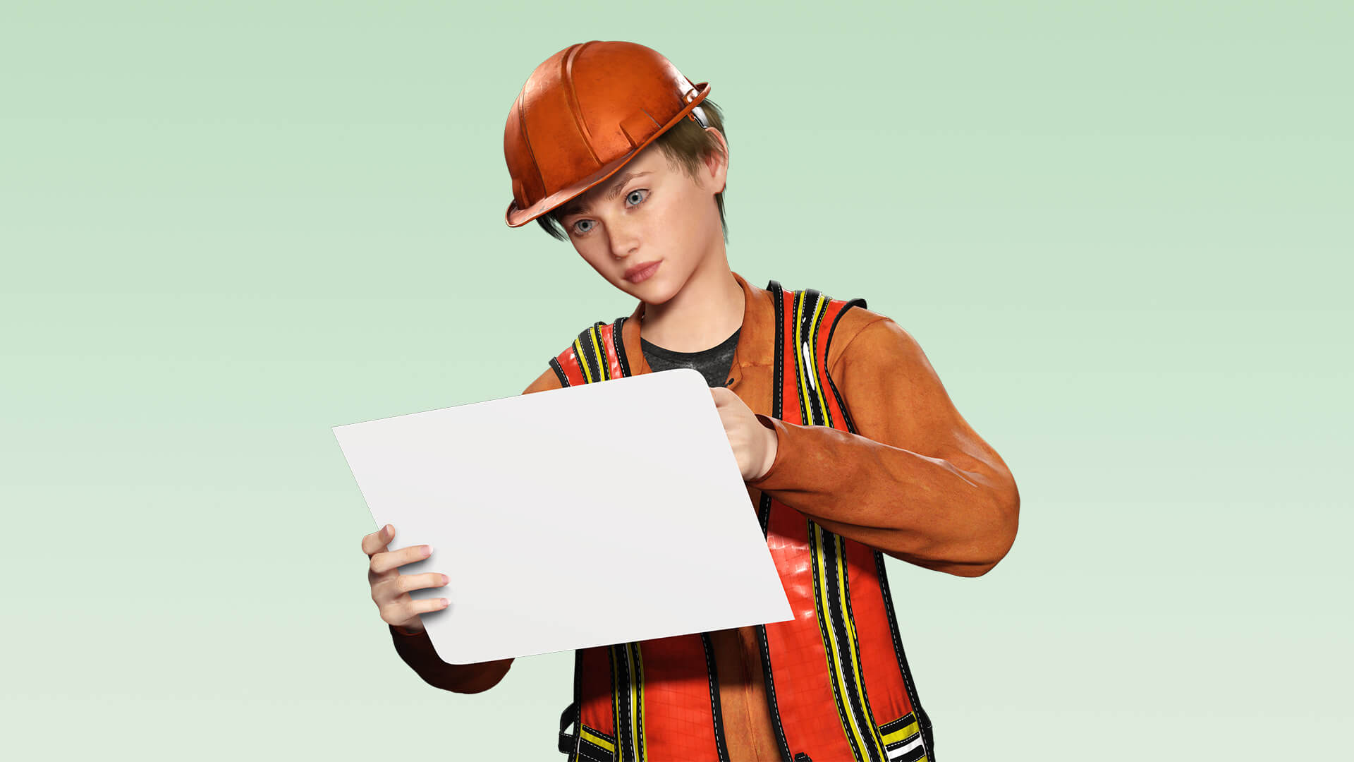 Realistic Youth Construction Worker 3D Character Asset by khaloui