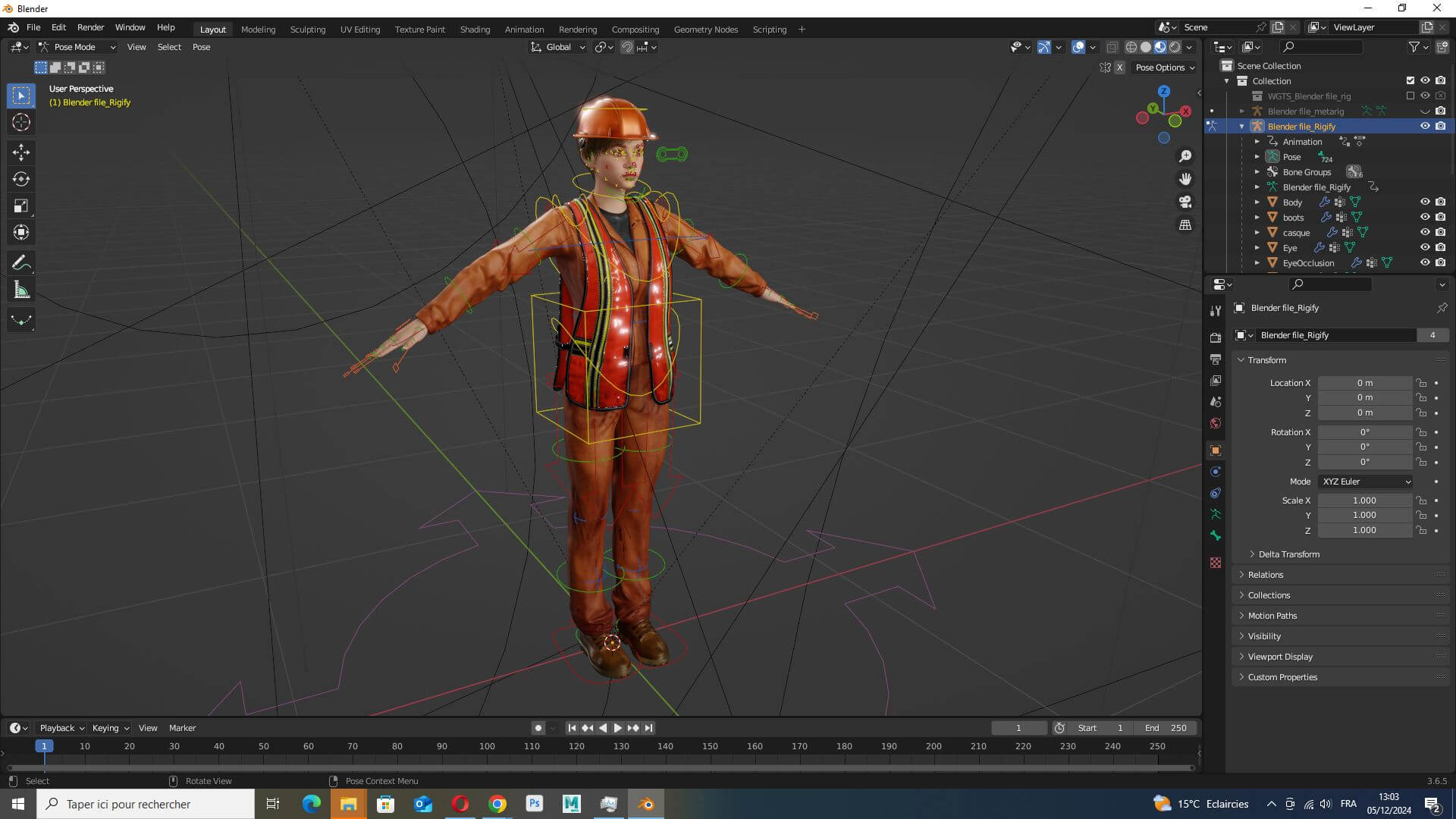 Realistic Youth Construction Worker 3D Character Asset by khaloui