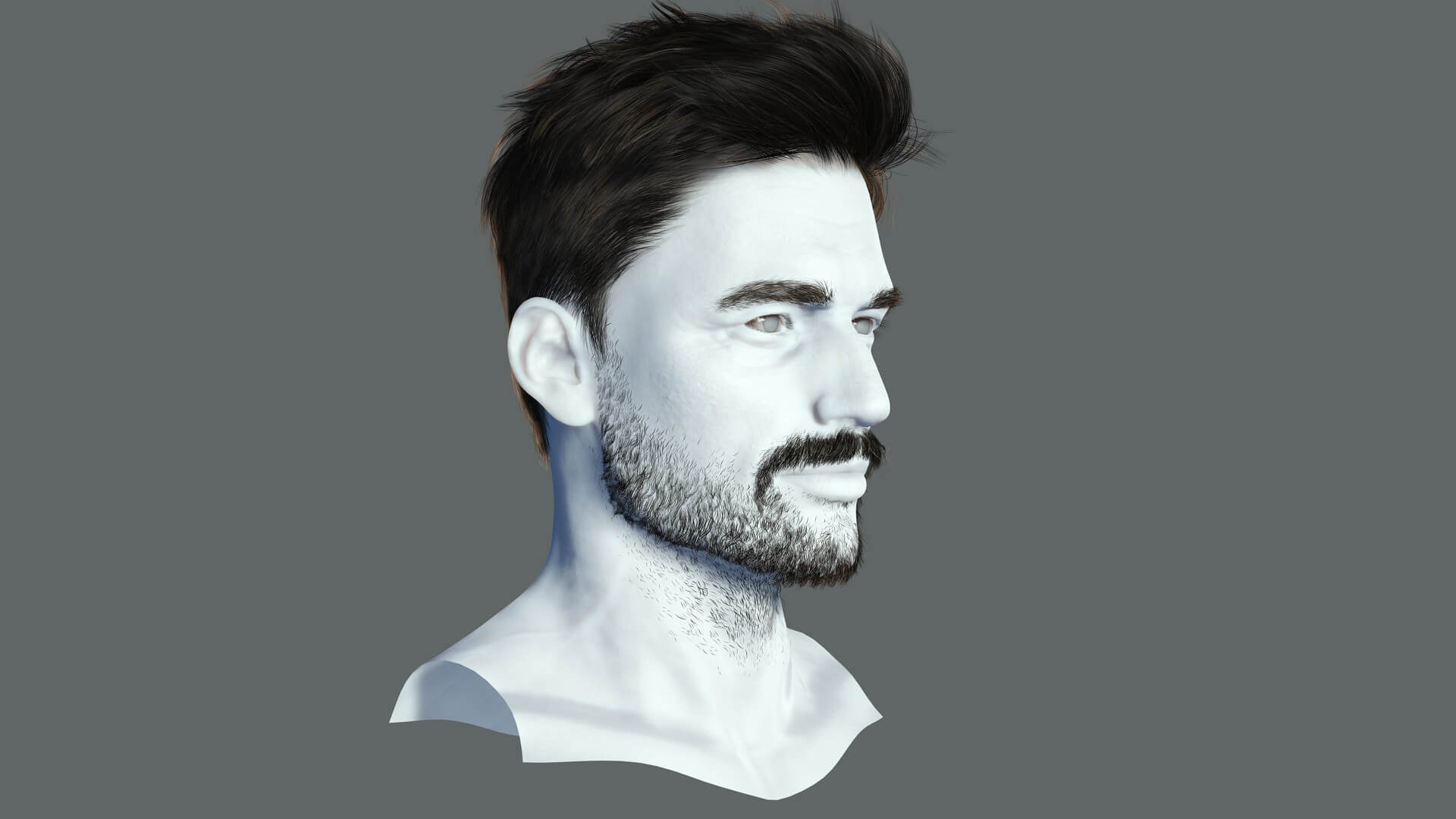 Man Hairstyle - 3D Model by khaloui
