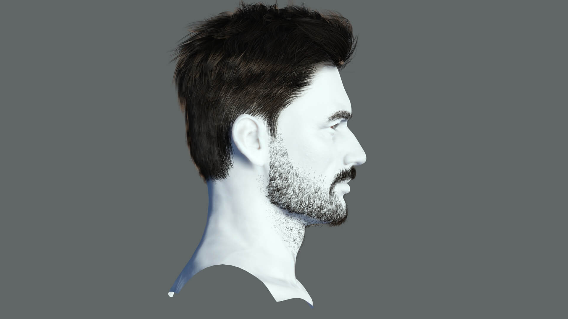 Man Hairstyle - 3D Model by khaloui