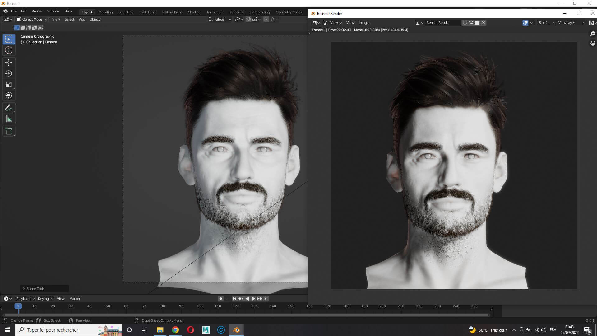 Man Hairstyle - 3D Model by khaloui