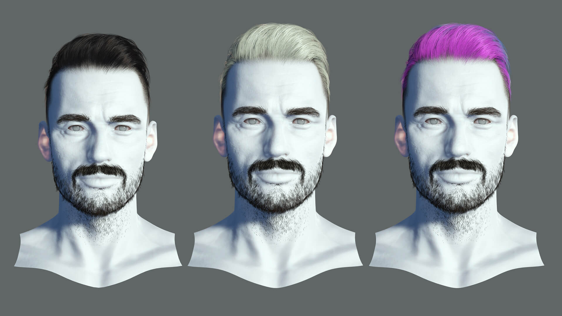 Realtime Hair Modern Man Low Poly Hairstyle Game Ready - 3D Model by ...