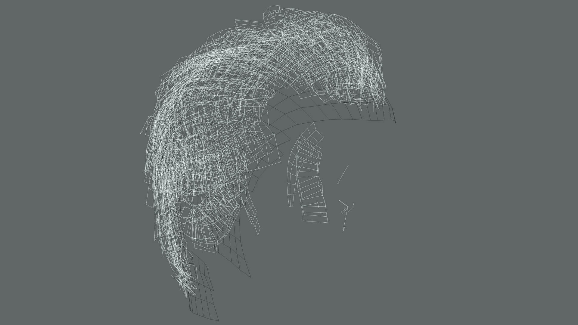 Realtime Hair Old Man Low Poly Hairstyle Game Ready - 3D Model by khaloui