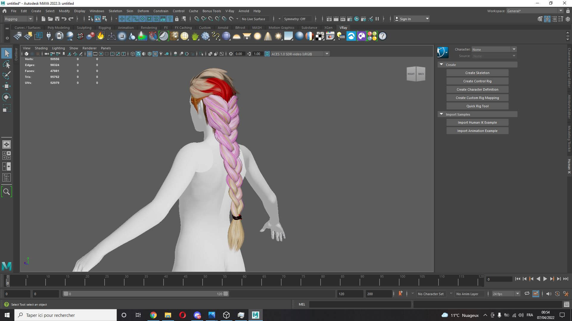 Hair Princess Braid Long - 3D Model by khaloui