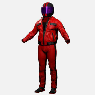 Redline Racer Realistic Outfit - 3D Model by khaloui