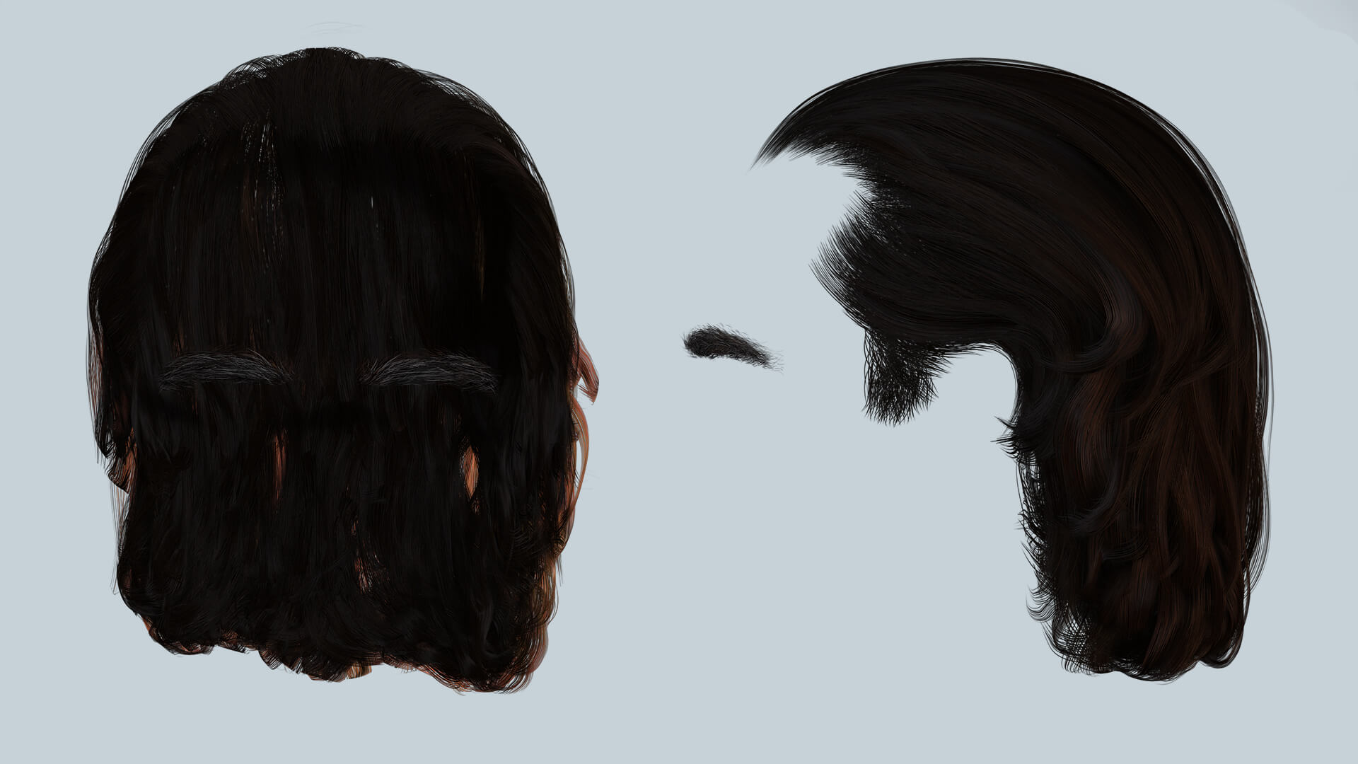 Retro Slicked Hair for Men-Game-Ready Hair Asset 3D Model by khaloui