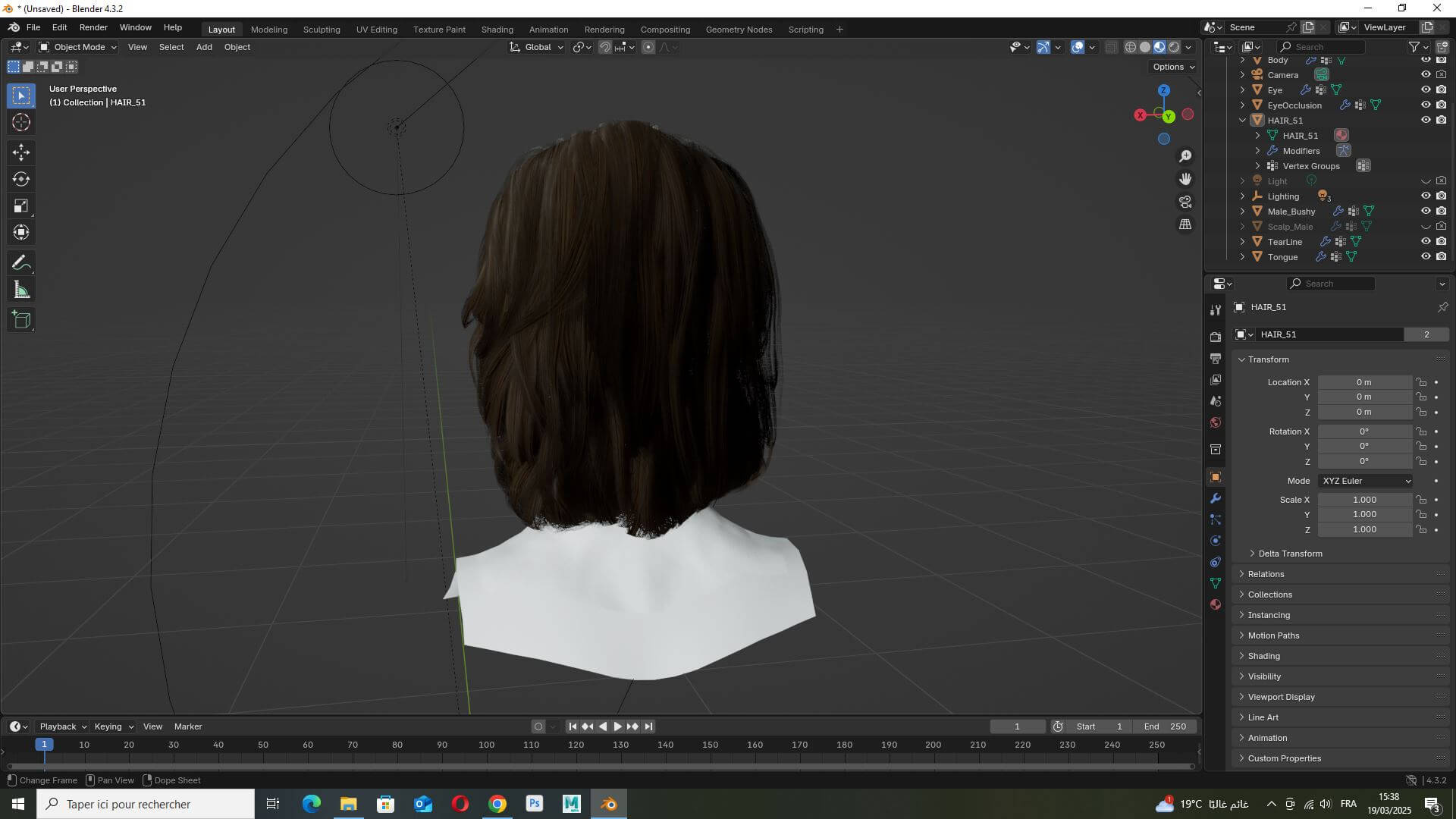 Retro Slicked Hair for Men-Game-Ready Hair Asset 3D Model by khaloui