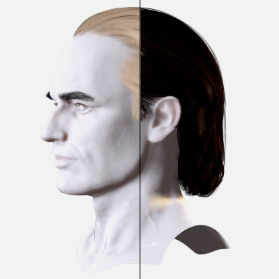 Retro Slicked Hair for Men-Game-Ready Hair Asset 3D Model by khaloui