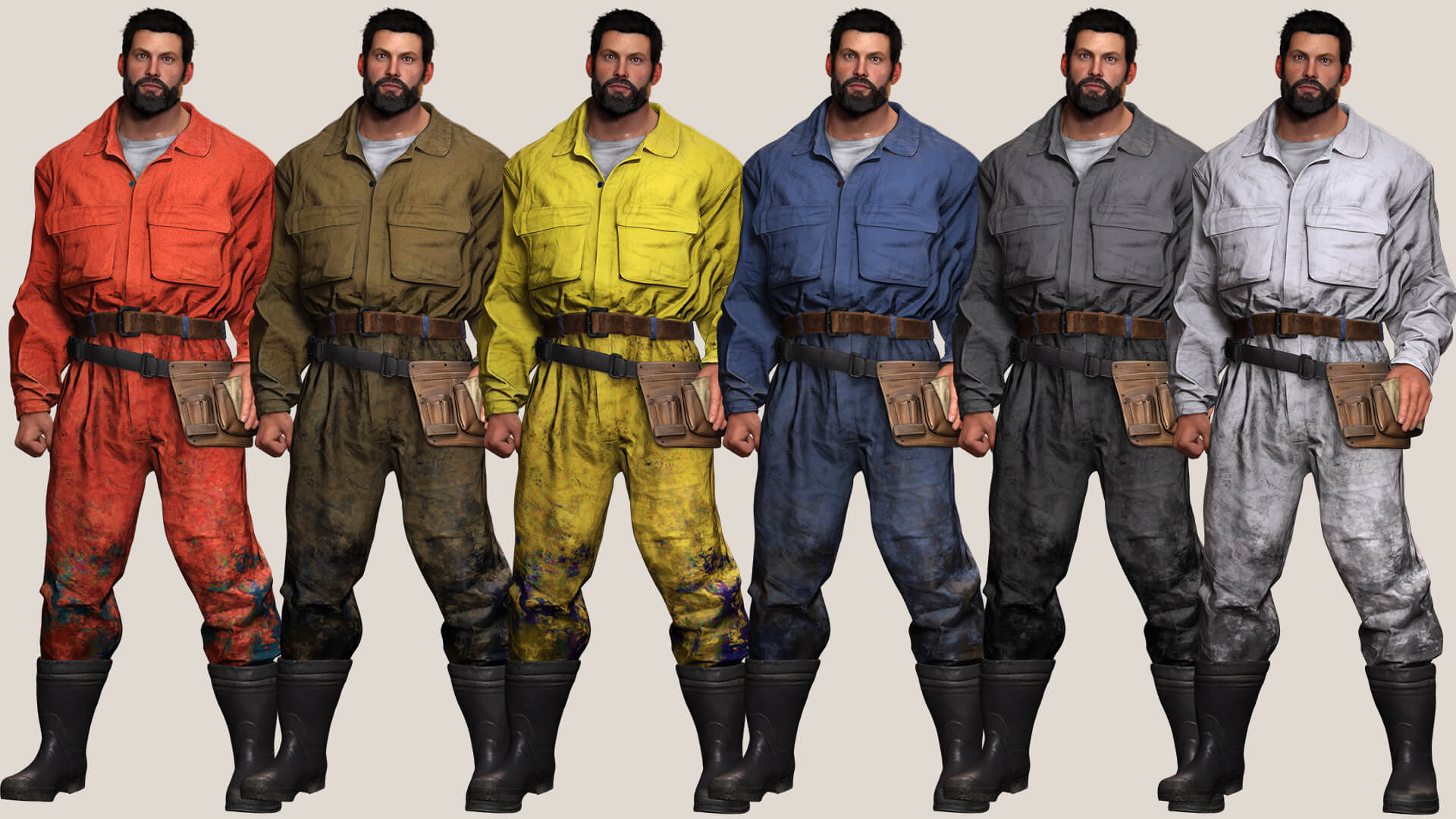 Rick Military Mechanic Game-Ready Repairman Character 3D Model by khaloui