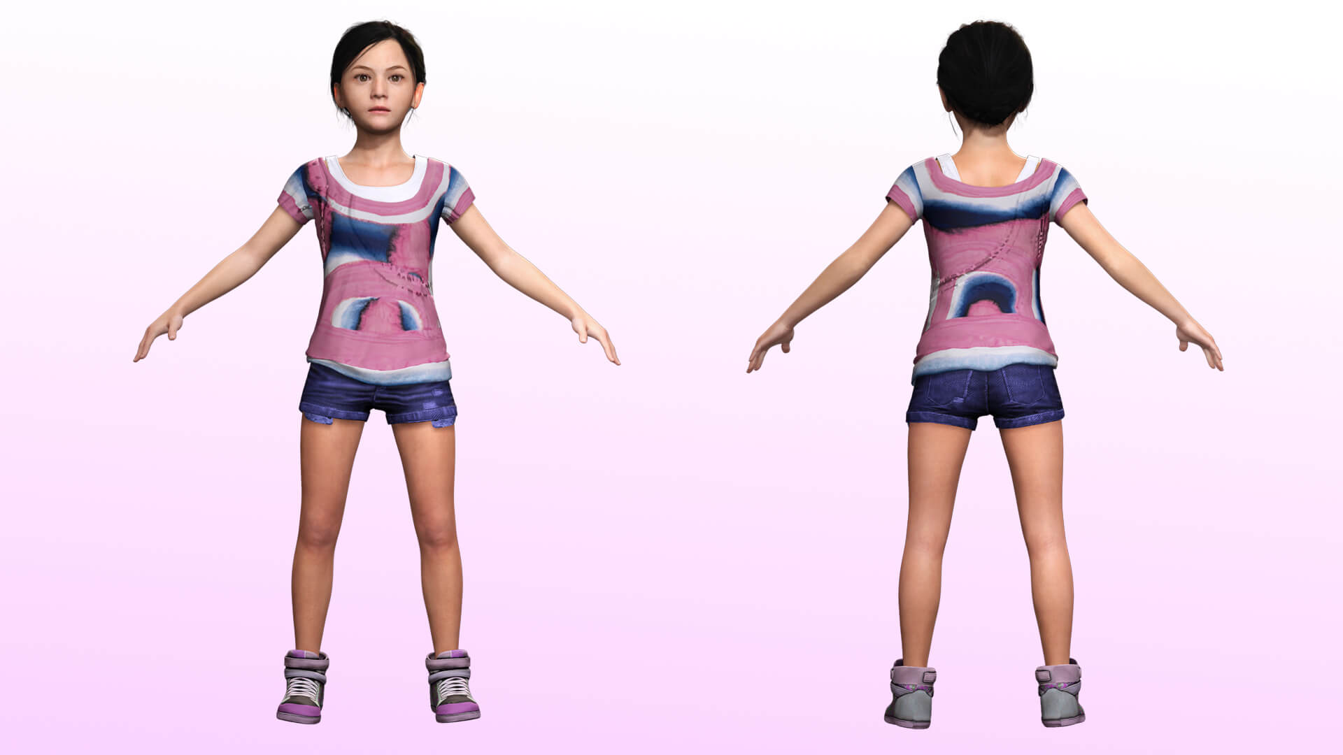 Riya - Little Girl Low Poly Kid Riya - Little Girl Low Poly 3D Model by ...