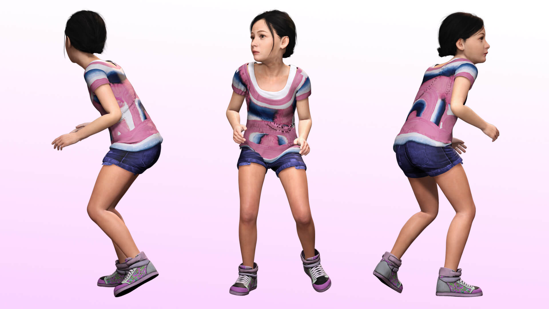 Riya - Little Girl Low Poly Kid Riya - Little Girl Low Poly 3D Model by ...