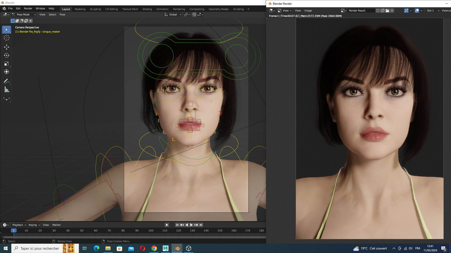 Rosalie - Curvy Woman 3D Model by khaloui