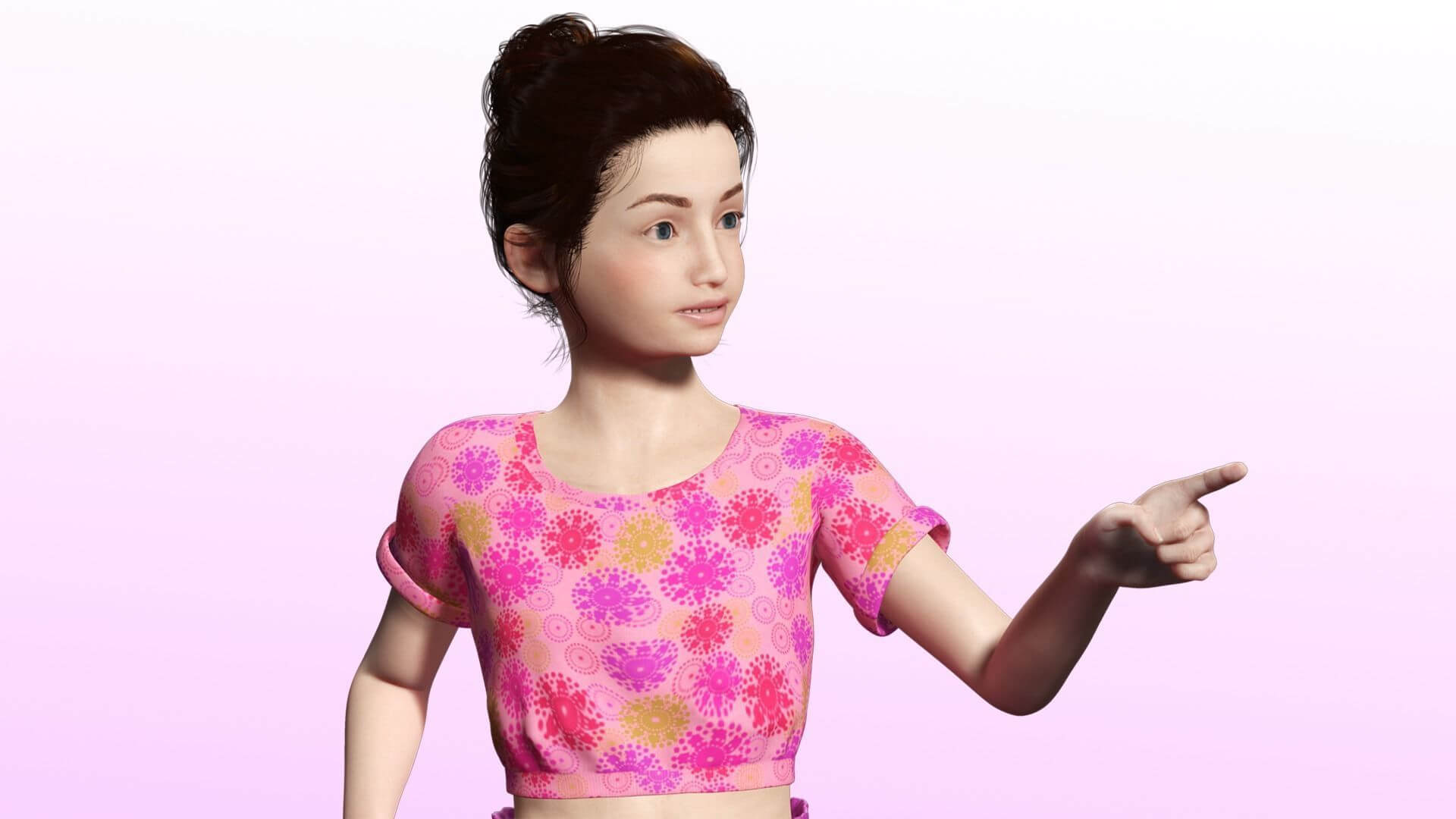 Sanaya -Realistic Girl Ready for Render and Animation Kid 3D Model by ...