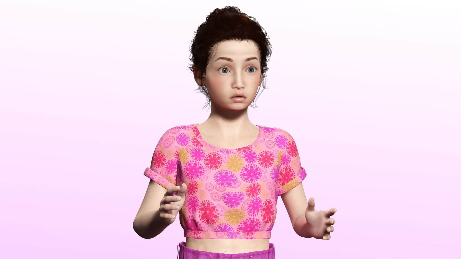 Sanaya -Realistic Girl Ready for Render and Animation Kid 3D Model by ...