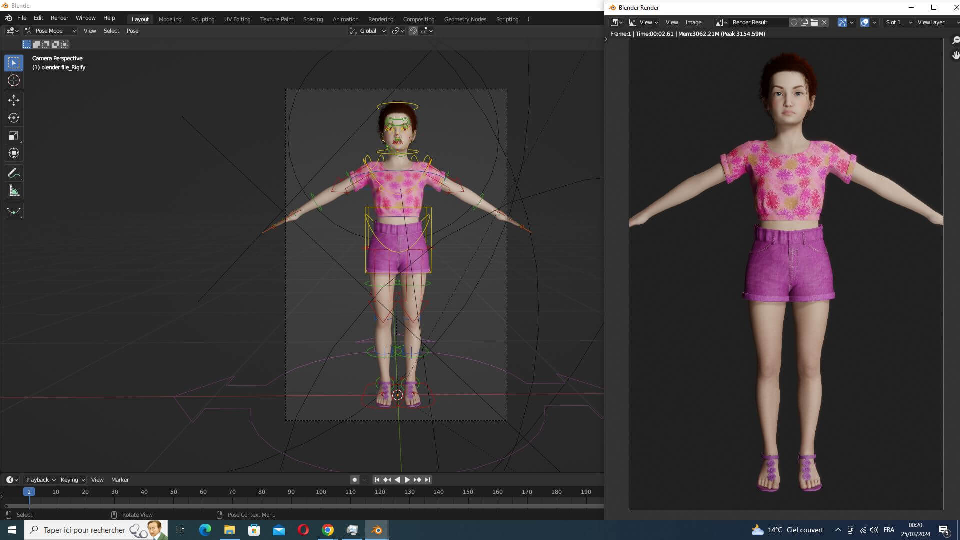 Sanaya - Girl 3D Model by khaloui