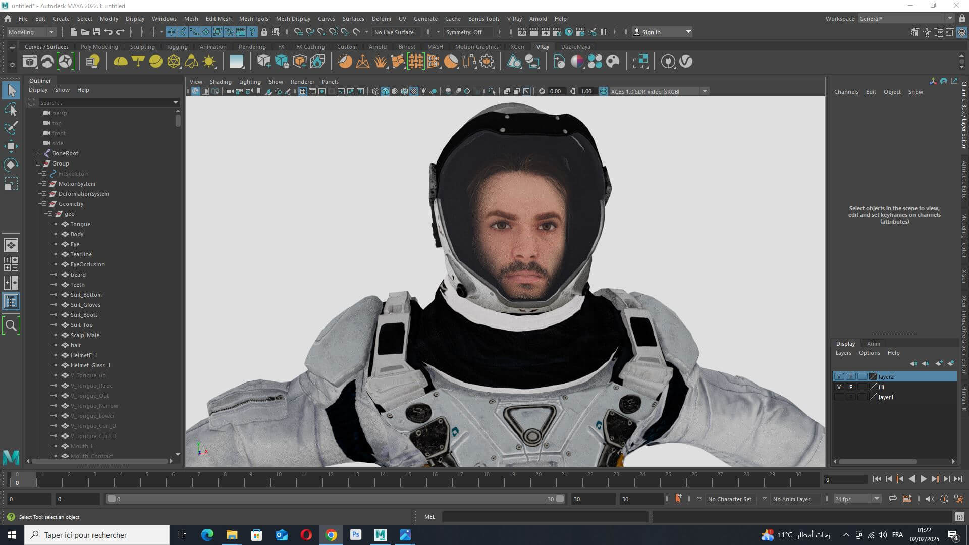 Sci-Fi Astronaut Character High-Quality PBR 3D Model by khaloui
