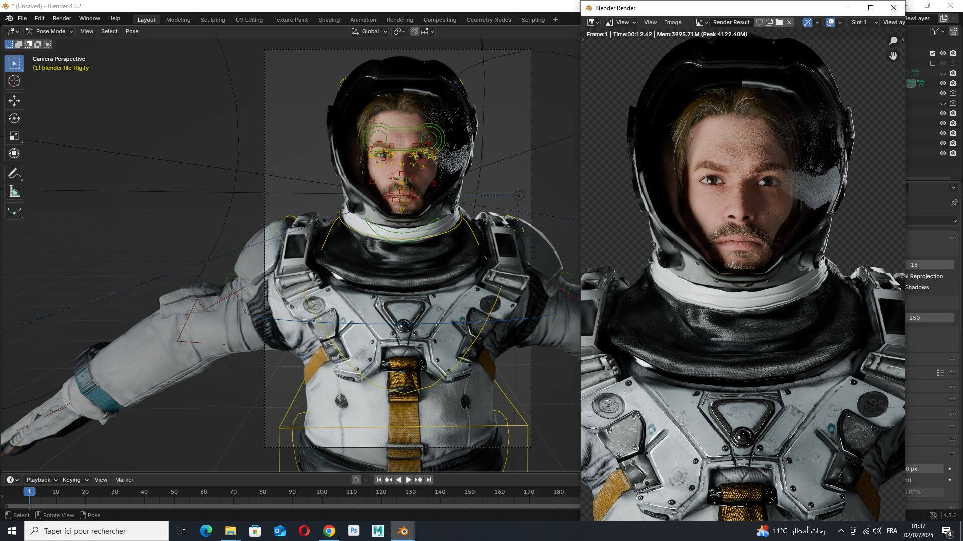 Sci-Fi Astronaut Character High-Quality PBR 3D Model by khaloui