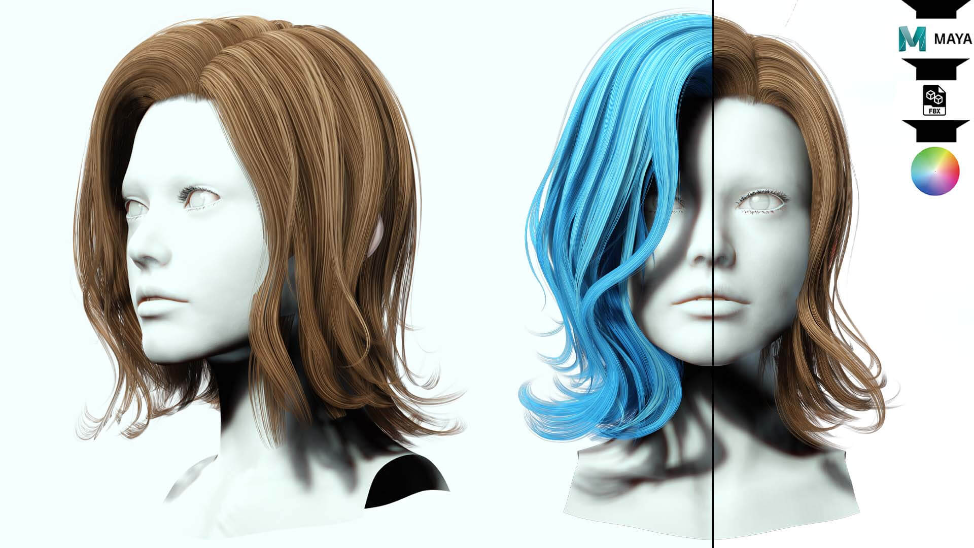 Short Feathered Hair - 3D Model by khaloui