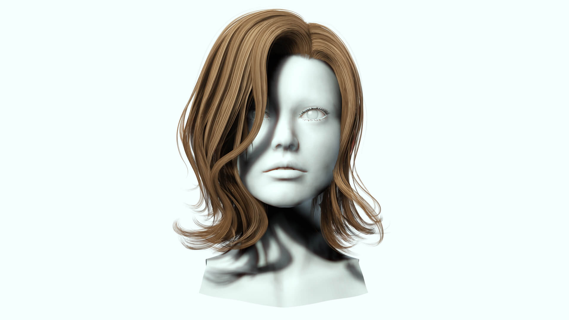 Short Feathered Hair - 3D Model by khaloui