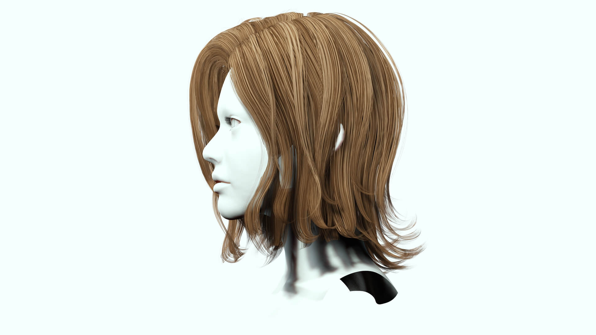 Short Feathered Hair - 3D Model by khaloui