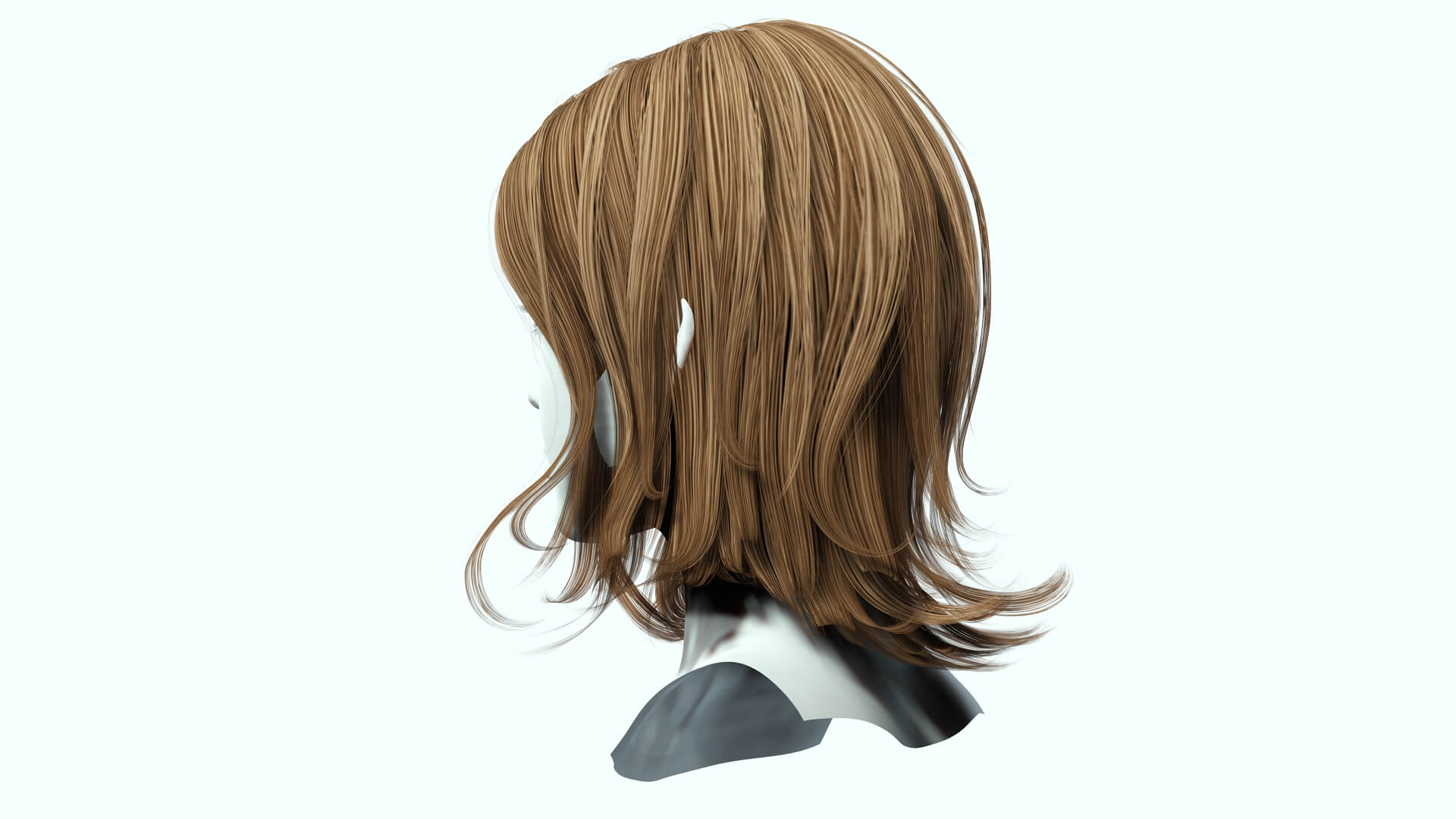 Short Feathered Hair - 3D Model by khaloui