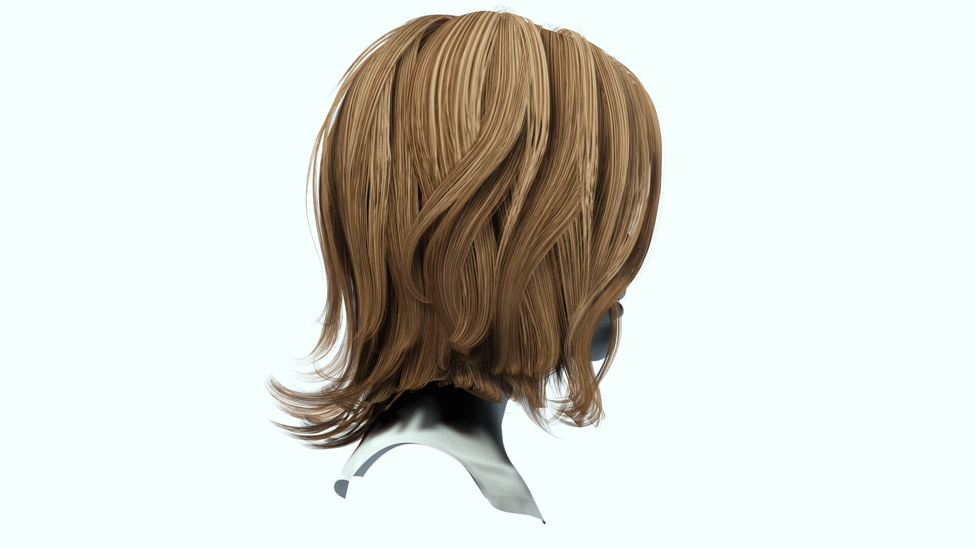 Short Feathered Hair - 3D Model by khaloui