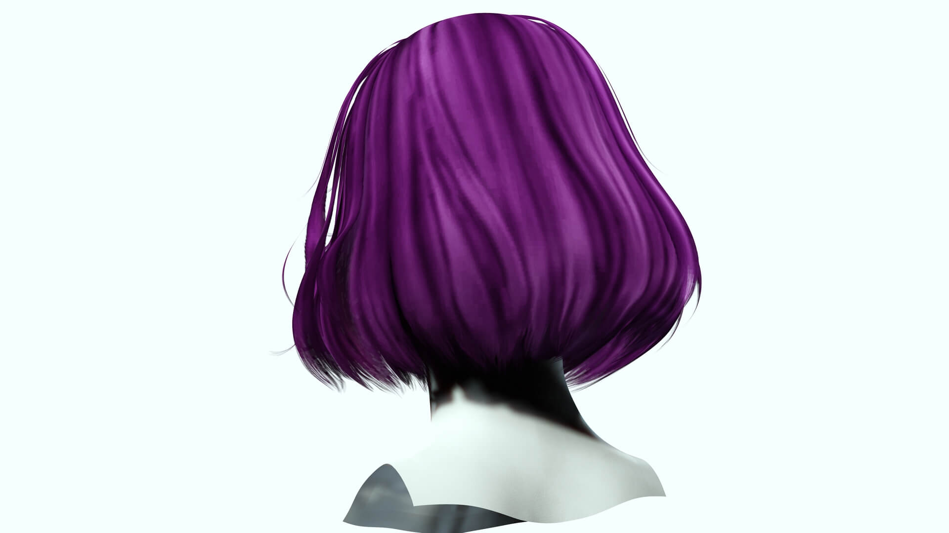 Short Hair -Blunt Bangs Style 3D Model by khaloui