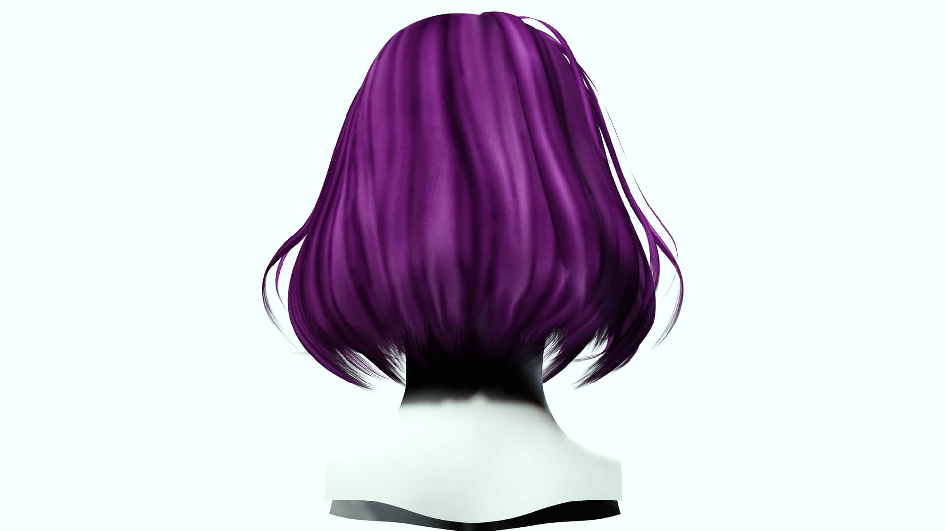 Short Hair -Blunt Bangs Style 3D Model by khaloui