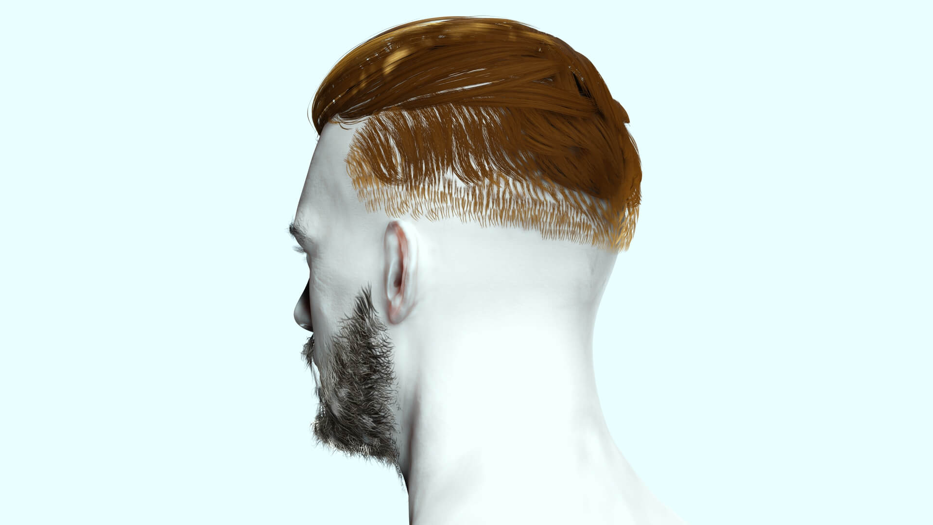 Side Part Male Hair Cut - 3D Model by khaloui